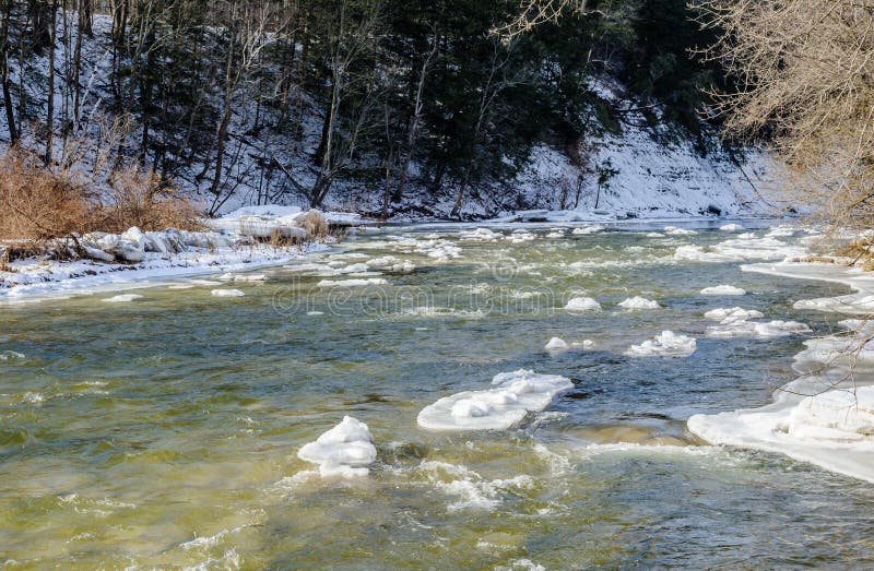 River and ice in winter stock photo. Image of nature - 151348006