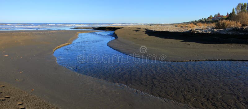The River Flows into the Caspian Sea Stock Photo - Image of flow, view ...