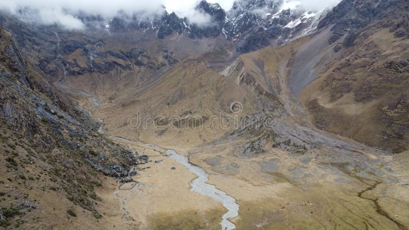 The River Flows Down from a High Mountain, Peru Stock Video - Video of ...