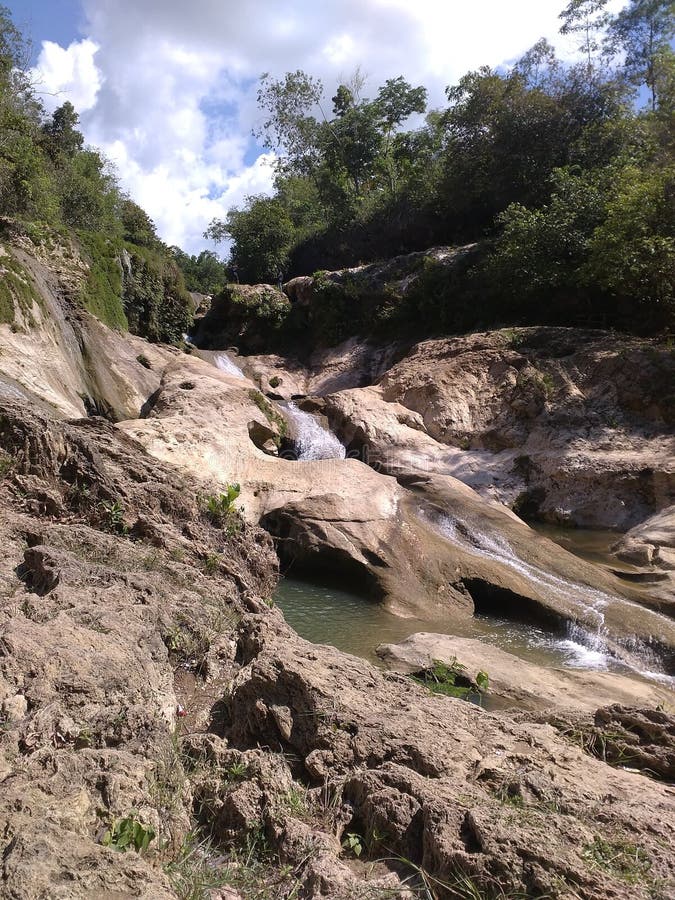 The River Flows Down To the Indian Ocean. Near Pangi Beach Stock Photo ...