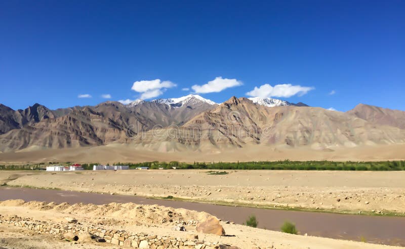 River Flows through Dry Land. Stock Image - Image of land, summer: 86065669