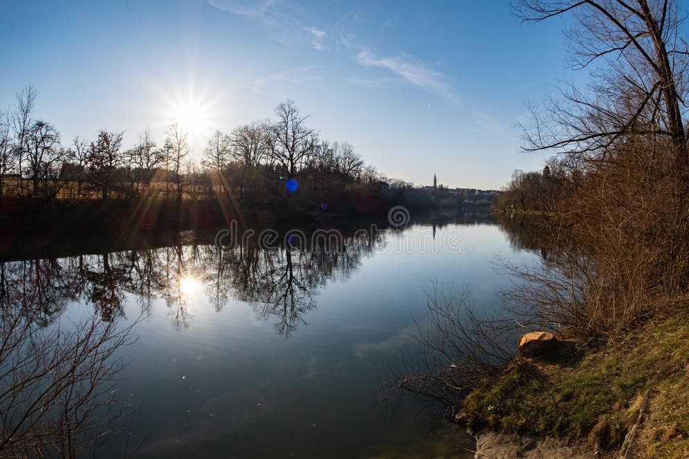 The River Flows Gently through the Landscape, Its Waters Shimmering in ...