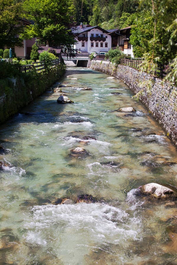 The River Flows through a Mountainous Area in a Forest in the Austrian ...