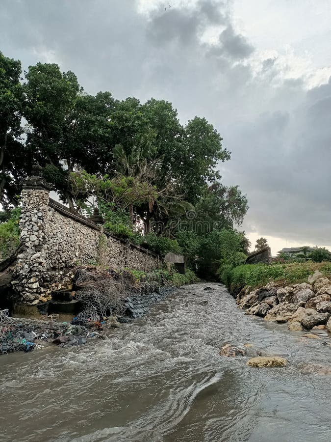 The River that Flows into the Sea through the Beach of Sanur, Badung ...