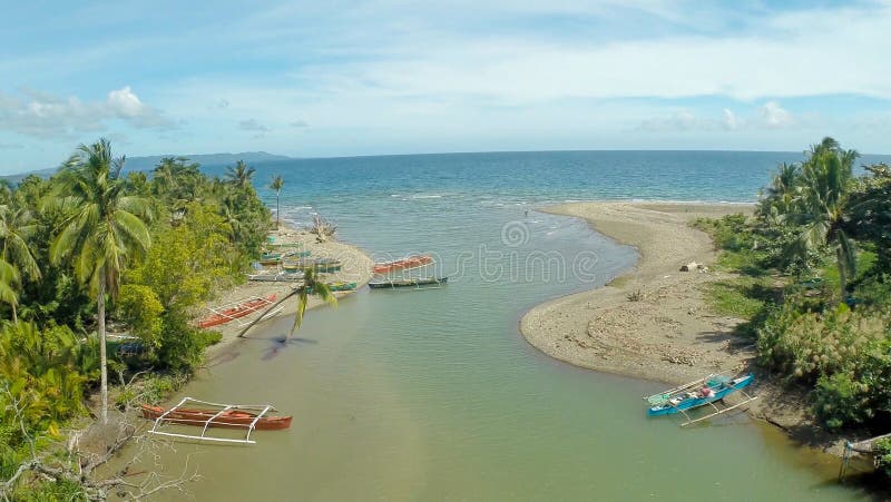 The River Flows into the Sea. the Beautiful Nature of the Philippines ...