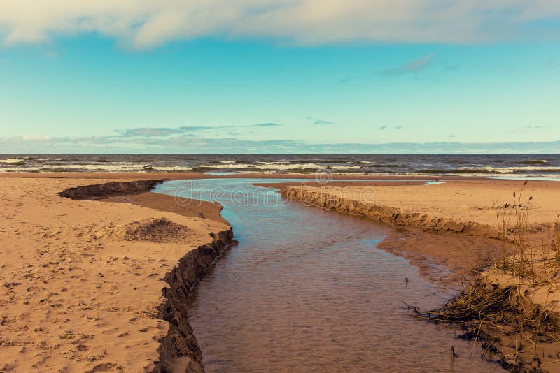 The River Flows into the Sea Stock Photo - Image of blue, daytime: 78543146