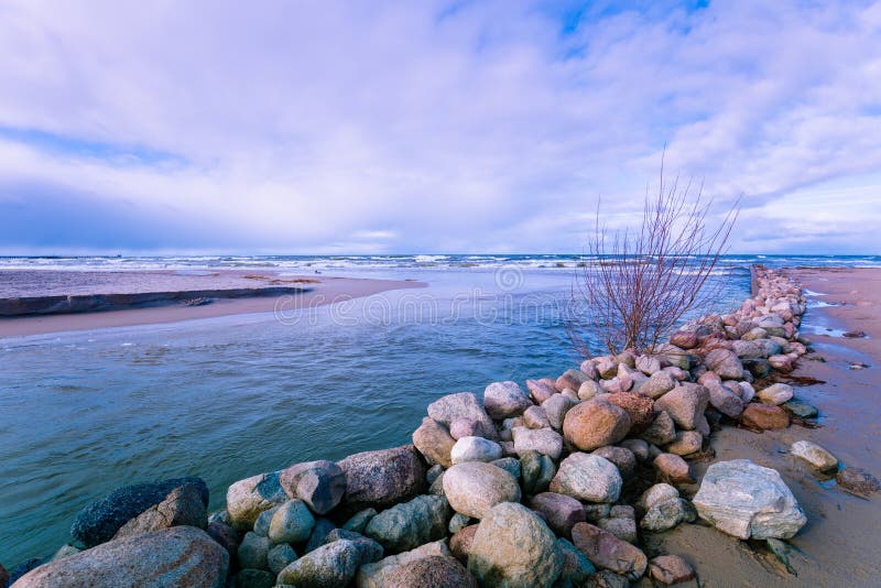 The River Flows into the Sea Stock Photo - Image of beauty, fall: 69414568