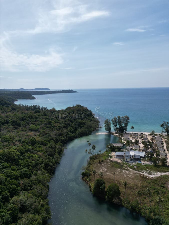 River Flows into the Sea Thailand Stock Image - Image of flows, default ...