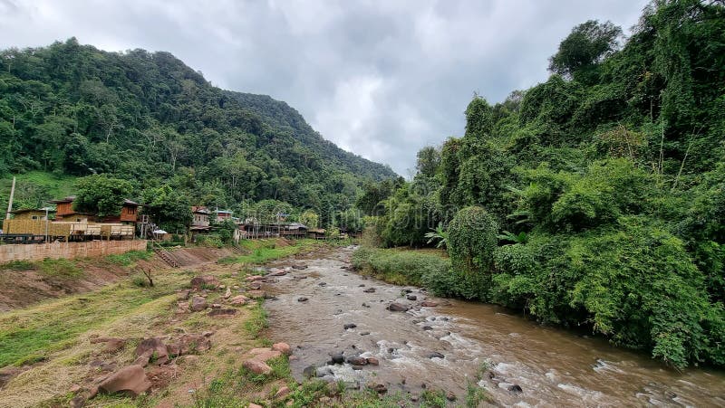 The River Flows in a Stream in the Valley Stock Photo - Image of ...