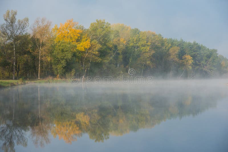 River and fog stock photo. Image of beautiful, tree, lake - 34747548