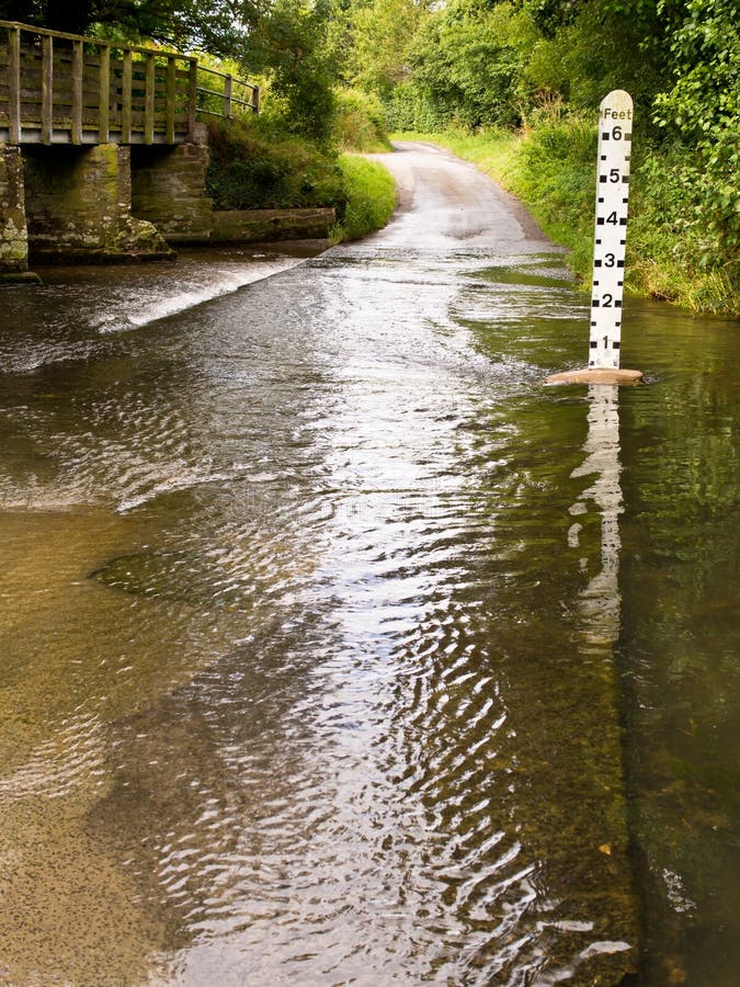 River Flow Measuring Pole stock image. Image of flowing - 26274279