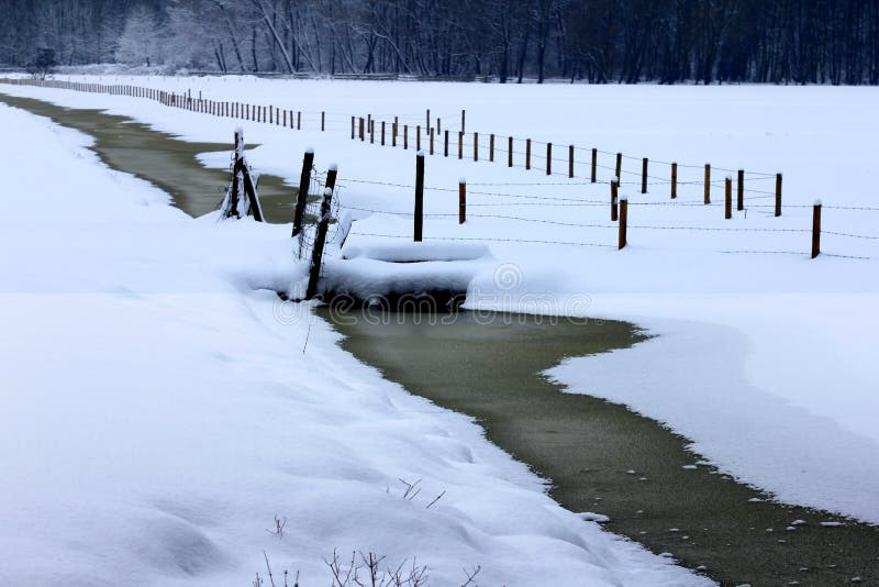 The river frozen stock image. Image of morning, netherlands - 79649929