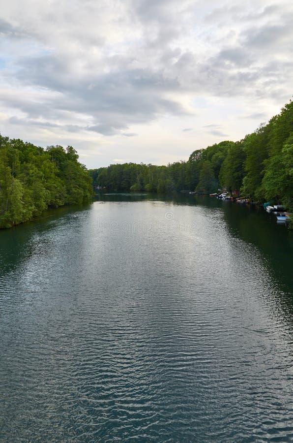A river full of boats stock image. Image of trees, beautiful - 226542007