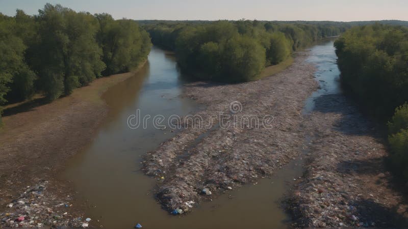 River Full of Trash , Generative AI Stock Illustration - Illustration ...