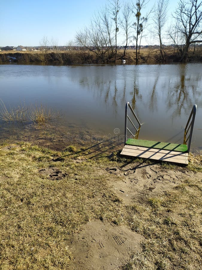 A River Full of Water in Spring Stock Image - Image of tree, wetland ...