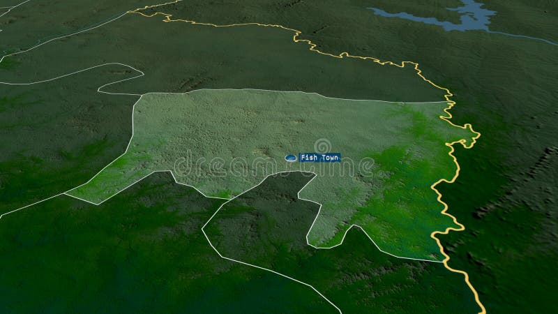 River Gee, Liberia - Highlighted with Capital. Physical Stock ...