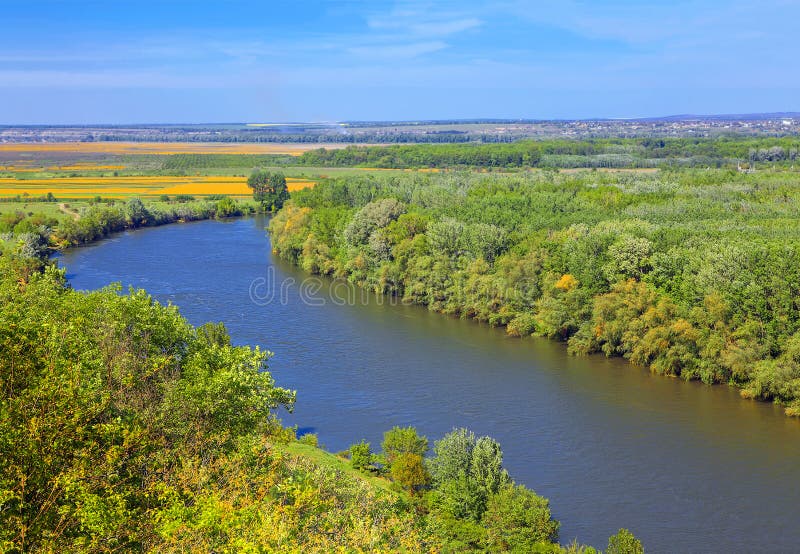 Idyllic scenery with river stock photo. Image of summer - 118858226