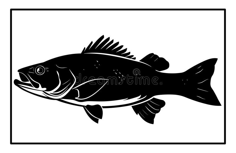 River Haddock Fish Silhouette. Fish Haddock Hand Drawn Illustration ...