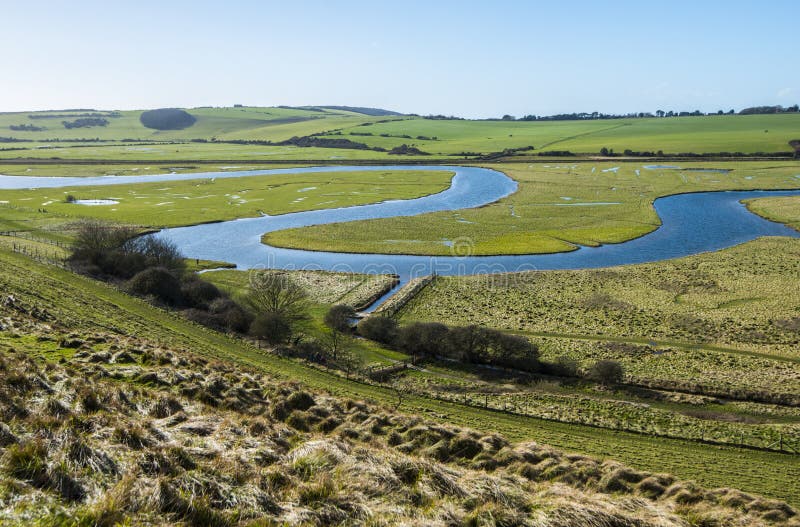 The Beautiful Cuckmere Valley in East Sussex, England Stock Image ...