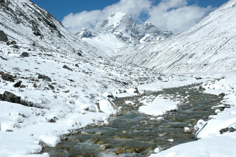 River in the high Himalaya stock photo. Image of wall, valley - 850746