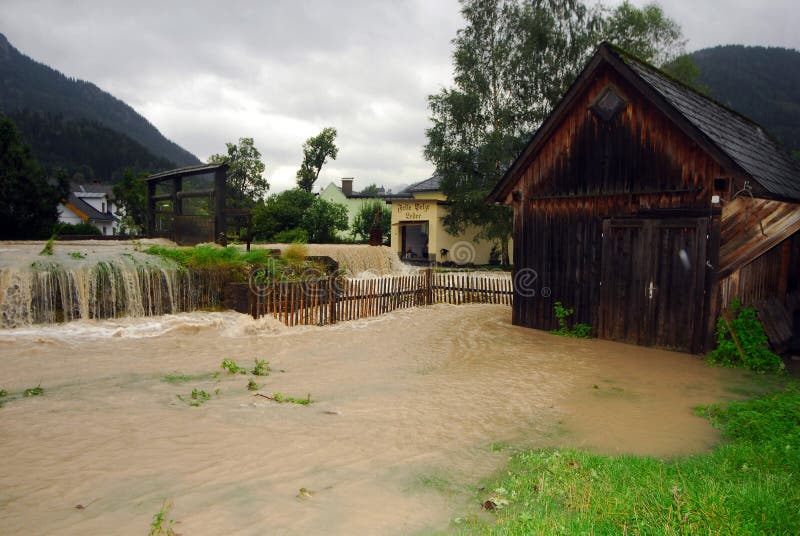 River with High Water after Heavy Rainfall Stock Image - Image of river ...