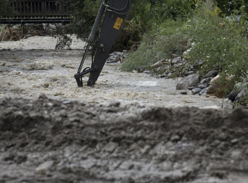 River with High Water after Heavy Rainfall Stock Photo - Image of ...