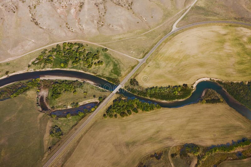 River and Highway from Above Stock Image - Image of trees, green: 7612643