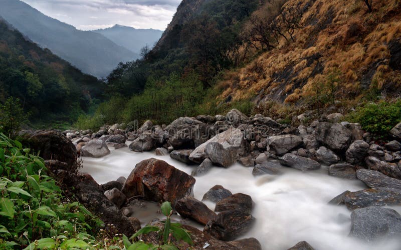 River in Himalayas stock image. Image of himalayas, valley - 197509791