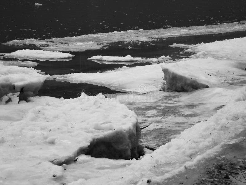 Susquehanna River Ice Break Up in Sugar Run Pennsylvania As Black ...