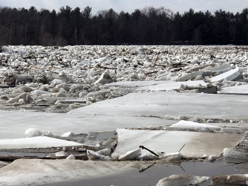 River Ice Jam stock image. Image of streams, lakes, spring - 88716141