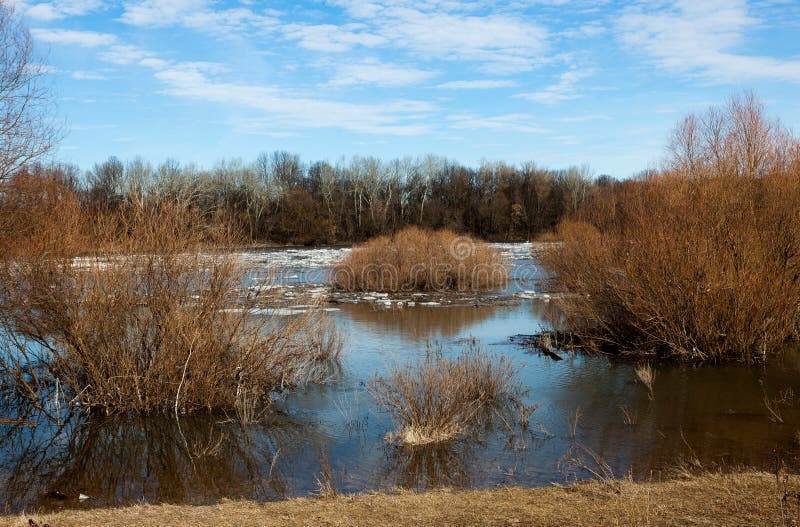 River ice in the spring stock image. Image of lake, beautiful - 59685449