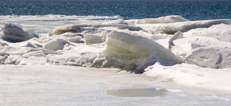 River Ice Stacking in Winter Stock Photo - Image of winter, natural ...