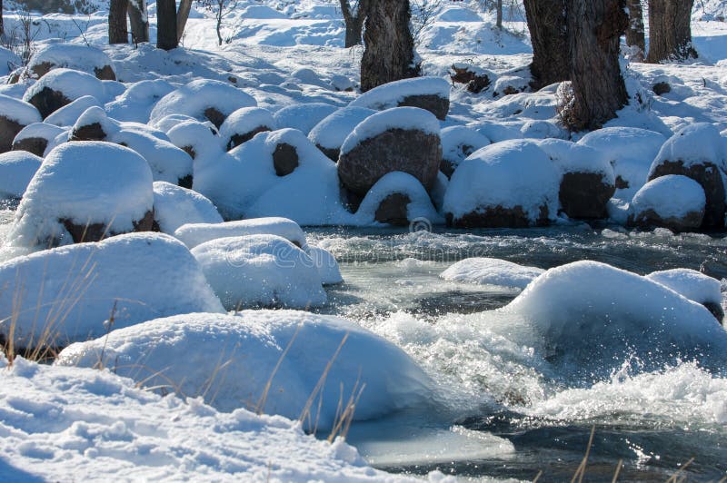 River ice. river in winter stock image. Image of icicle - 121123327