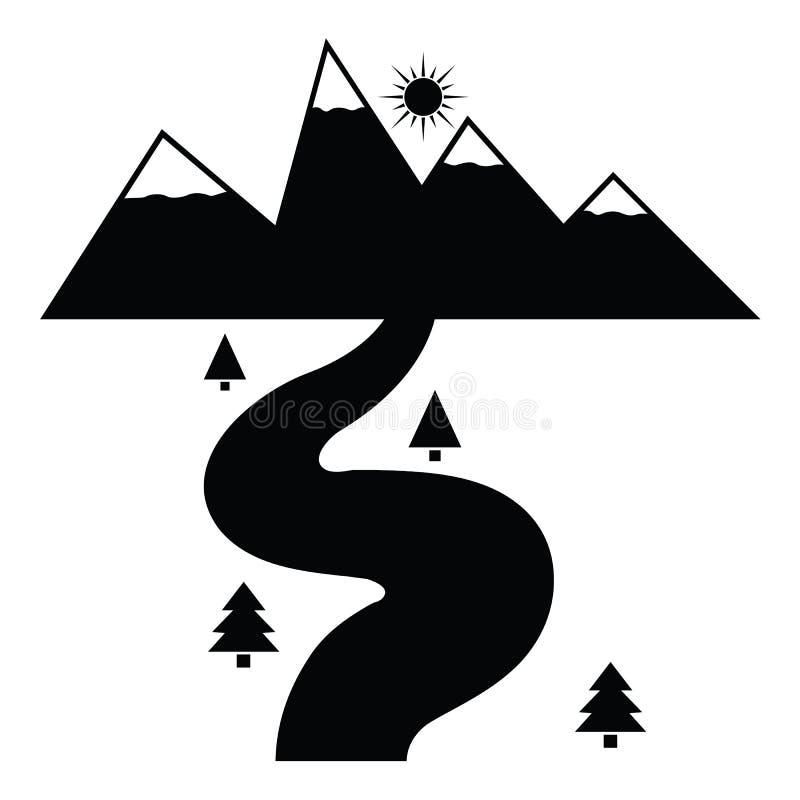 River icon set stock vector. Illustration of mono, sign - 102686507