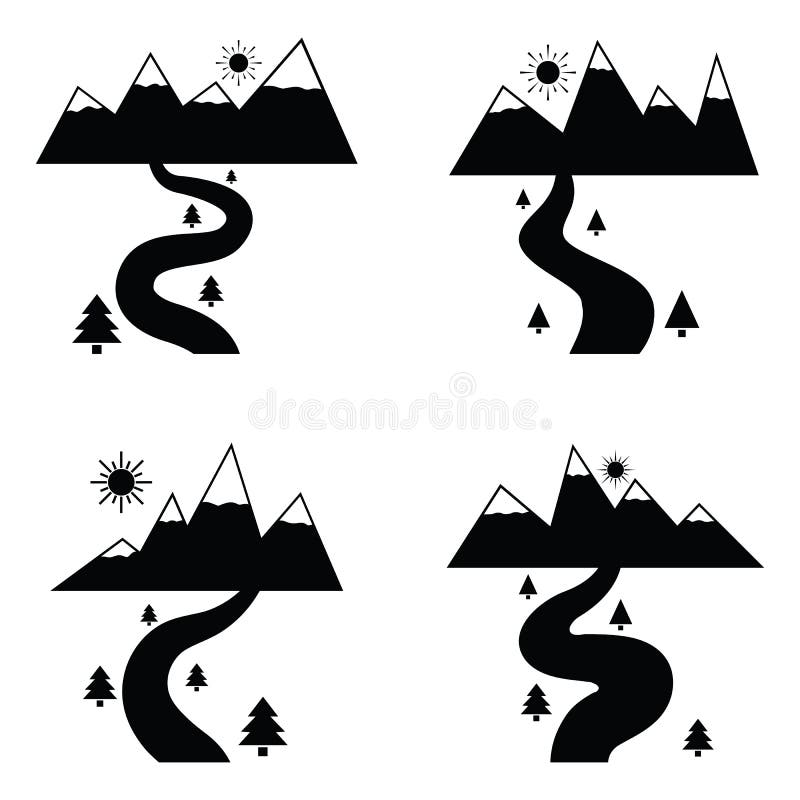 River icon set stock vector. Illustration of design - 102686692