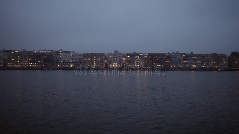The River IJ Modern Waterfront Architecture at Night, Java-eiland ...