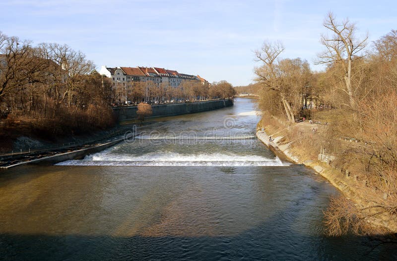 Maximilian Bridge Over Isar River in Munich Stock Photo - Image of ...