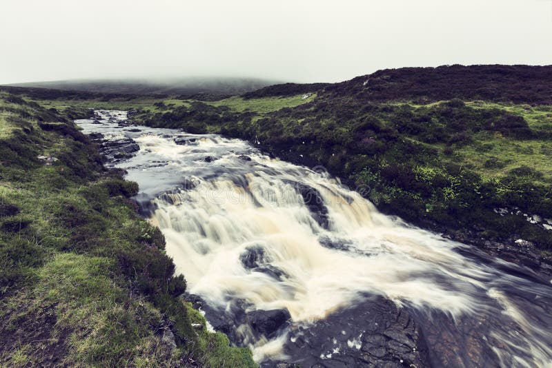 River in Isle of Skye, Scotland, Flowing Over Rapids with Rocks ...
