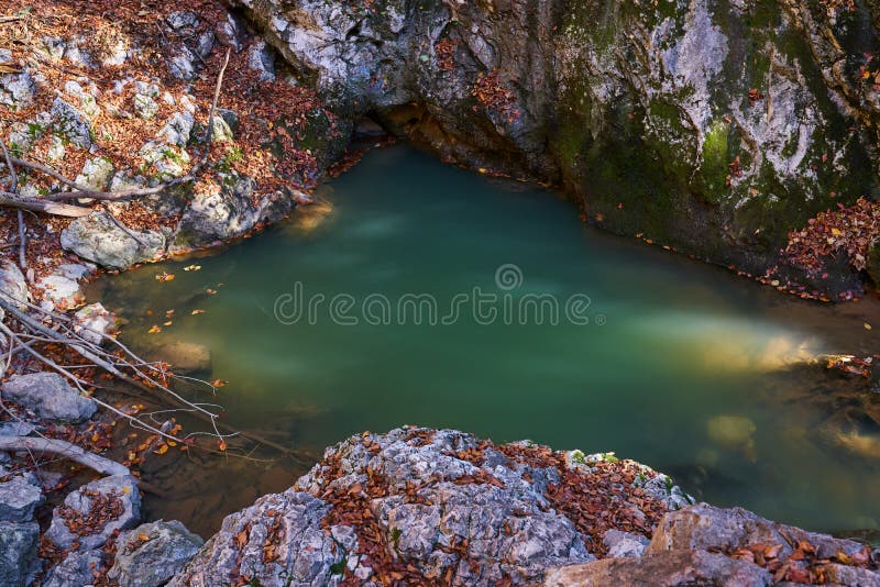 River from a Karst Spring in the Mountains Stock Photo - Image of ...