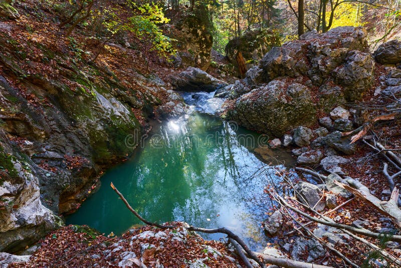 River from a Karst Spring in the Mountains Stock Image - Image of ...