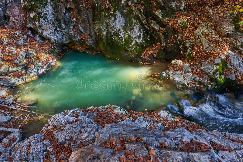 River from a Karst Spring in the Mountains Stock Photo - Image of ...