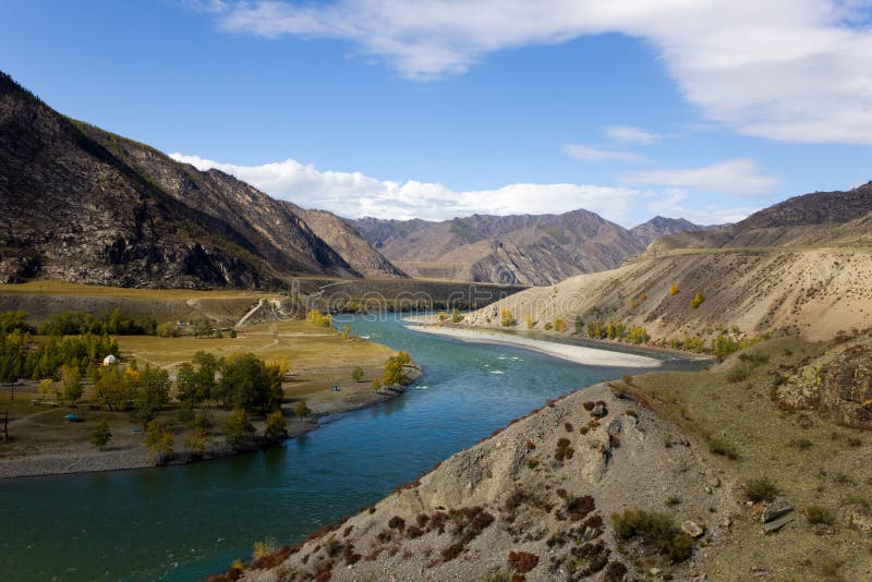 River Katun stock image. Image of tree, color, range - 11431115