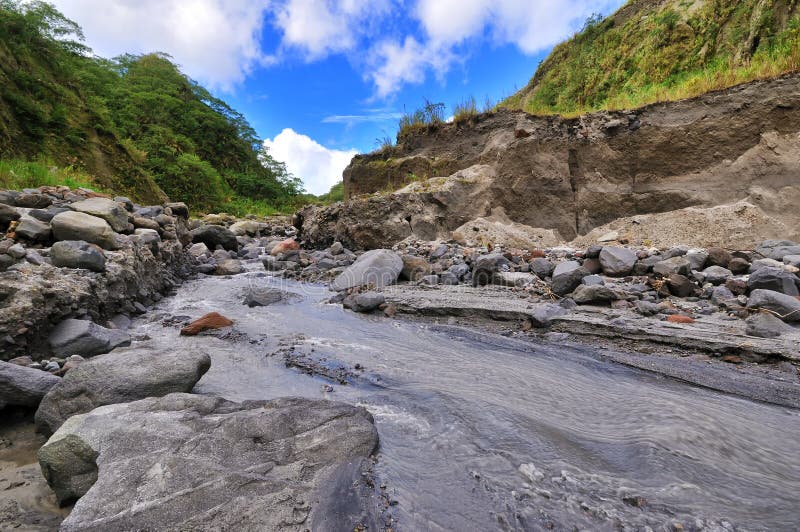 River with Lahar stock image. Image of barren, rocky - 25264411