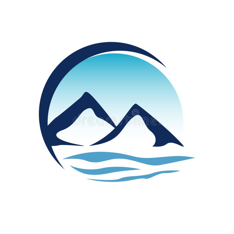 River Lake Mountain Logo Design Vector Illustrations Stock Vector ...