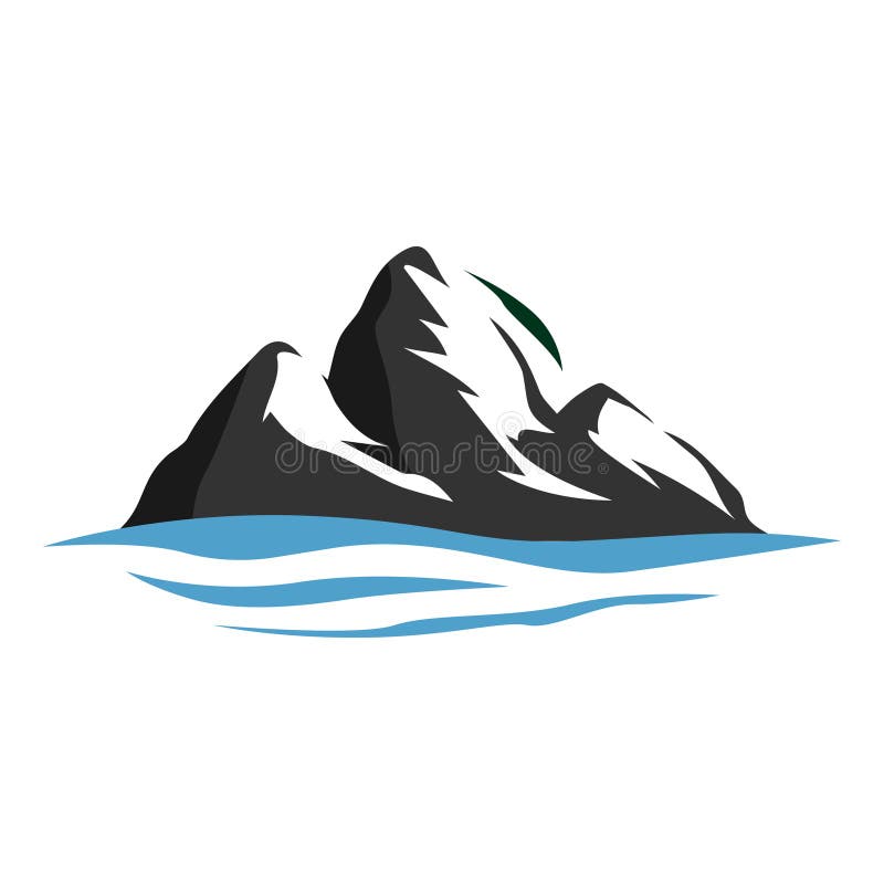 River Lake Mountain Logo Design Vector Illustrations Stock Vector ...