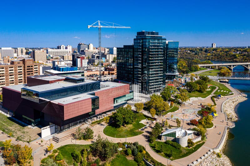 River Landing in Saskatoon, Saskatchewan Stock Photo - Image of color ...