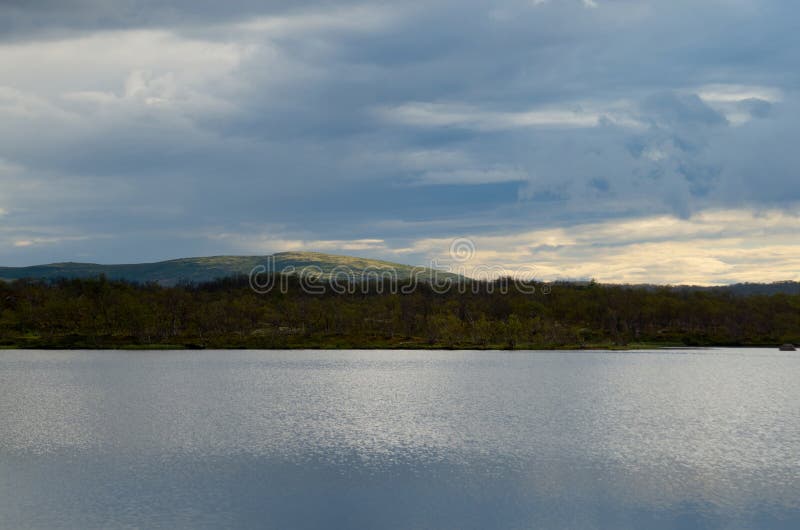 River Landscape with Cloudy Sky in the Background Stock Image - Image ...