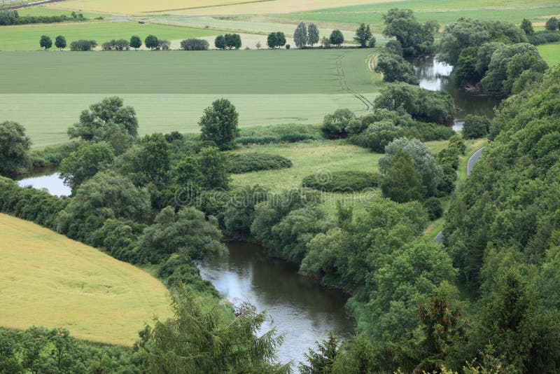 River Landscape of the Werra Stock Photo - Image of werra, germany ...