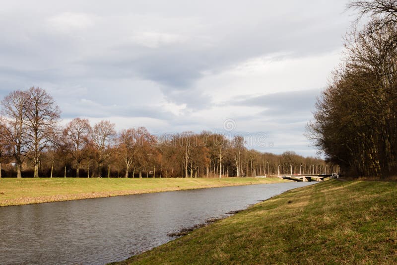 River in Leipzig, Germany stock image. Image of clouds - 37049181