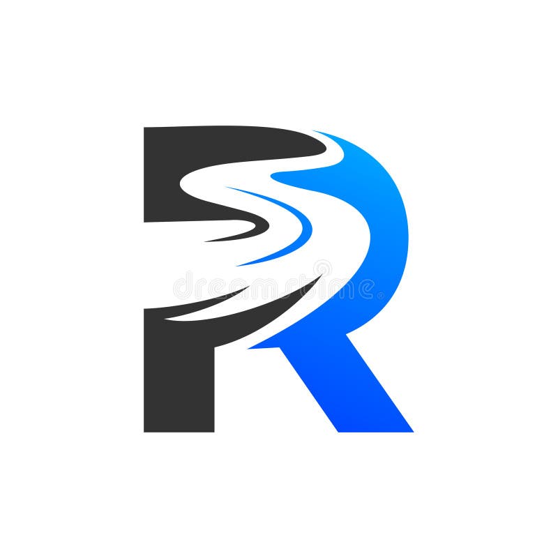 River letter r logo icon stock vector. Illustration of alphabet - 205318998
